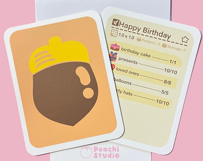 Animal Crossing Happy Birthday DIY Recipe Card | Cute Greeting Card ...