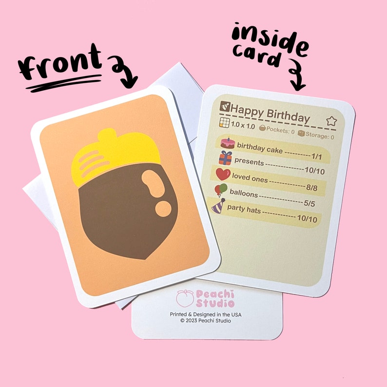 Animal Crossing Happy Birthday DIY Recipe Card Cute Greeting Card ...