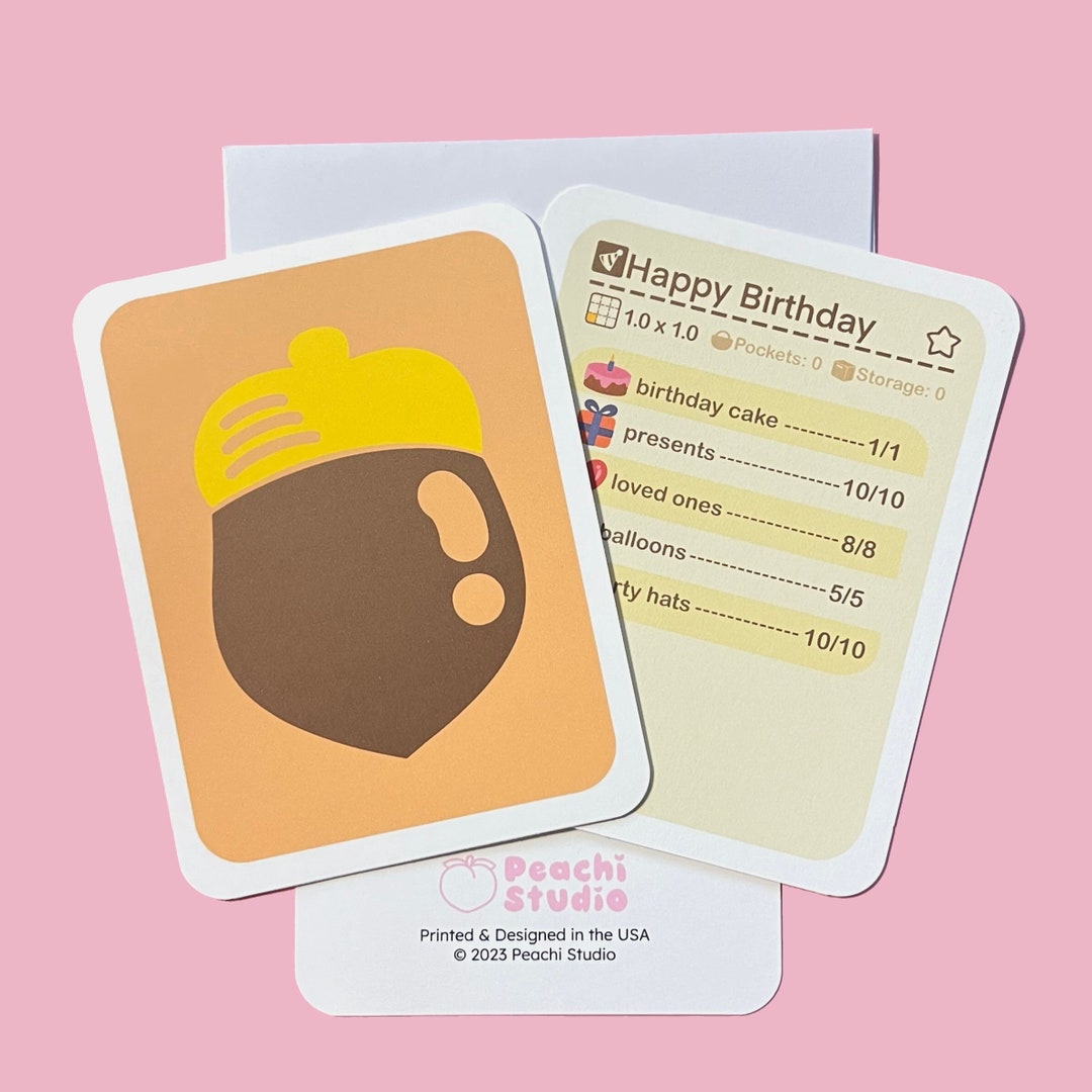 Animal Crossing Happy Birthday DIY Recipe Card Cute Greeting Card ...