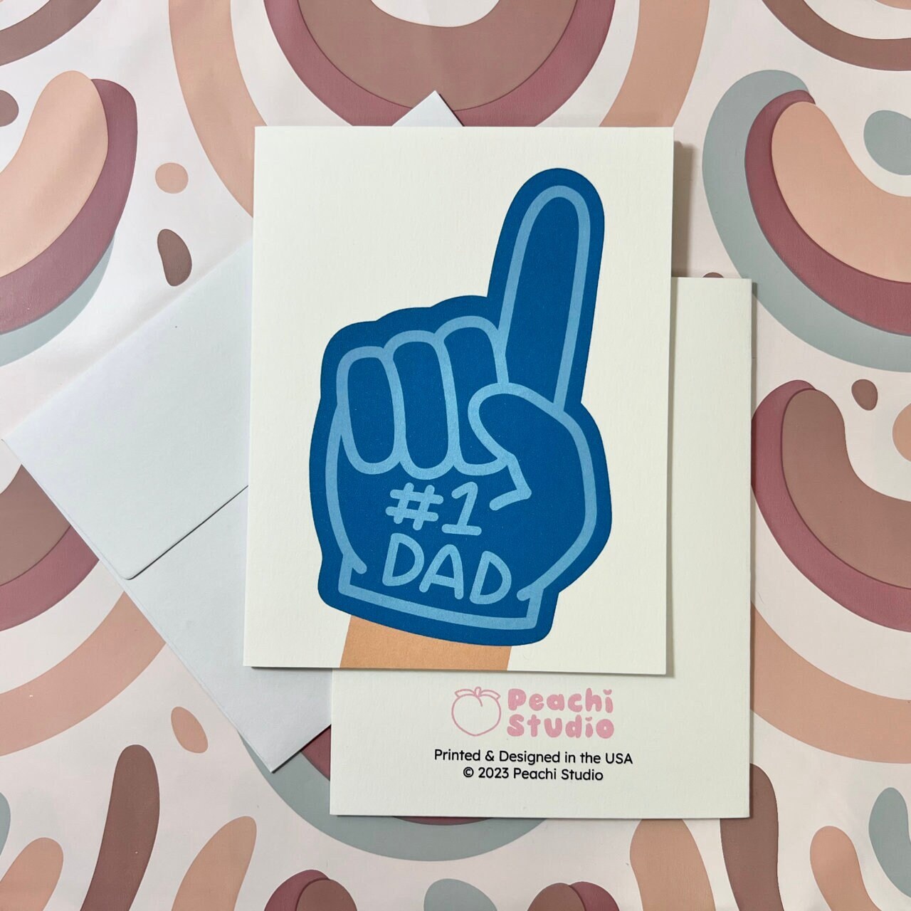 Number 1 Dad Happy Father's Day Greeting Card Cute Dad Foam Finger ...