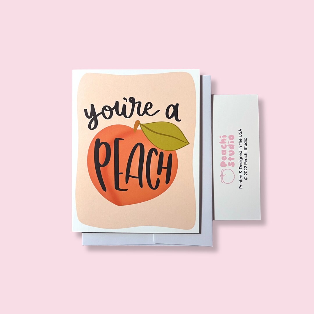 You're A Peach Greeting Card Cute Fruit Peach Love Valentine's Day ...