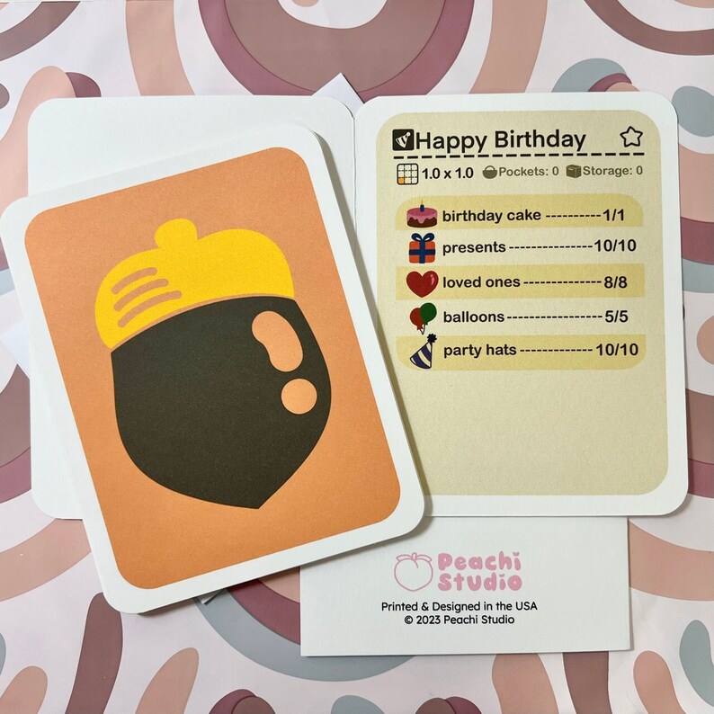 Animal Crossing Happy Birthday DIY Recipe Card Cute Greeting - Etsy