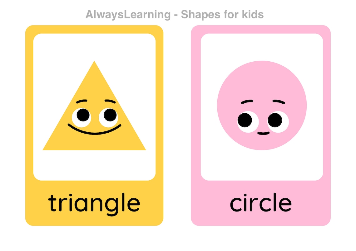 Printable Shapes Flashcards, Kindergarten, Preschool - Etsy