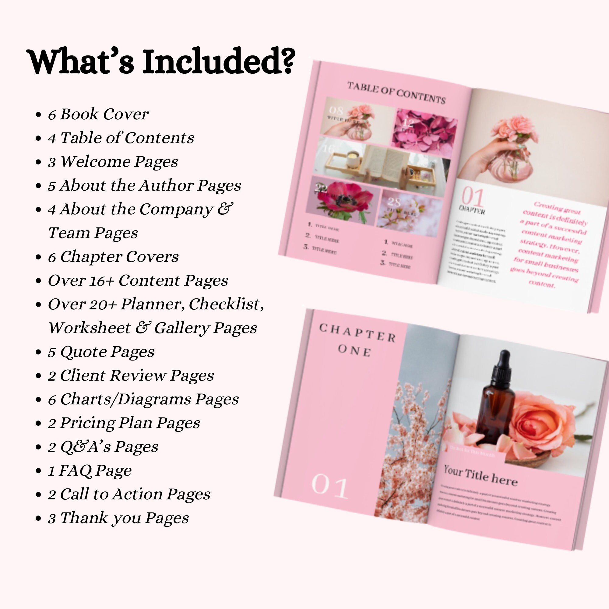 Editable Pink Ebook Template, Canva Template, Beauty Workbook Template ...
