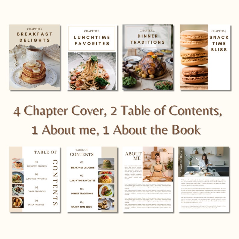 Cookbook Template | Family Recipe Book Template | Editable Recipe Ebook ...