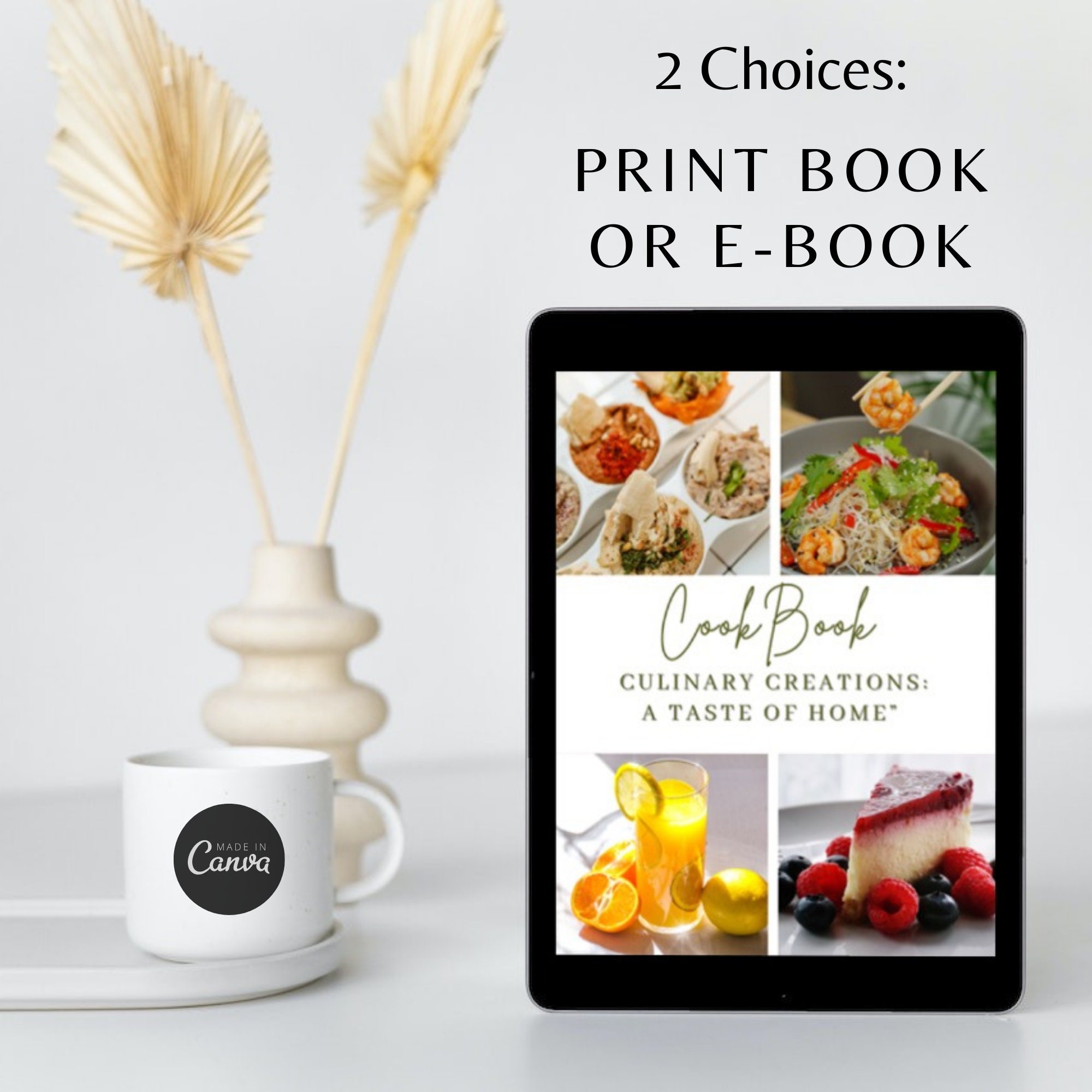 Cookbook Template, Green Recipe Book Template, Printable Recipe Ebook ...
