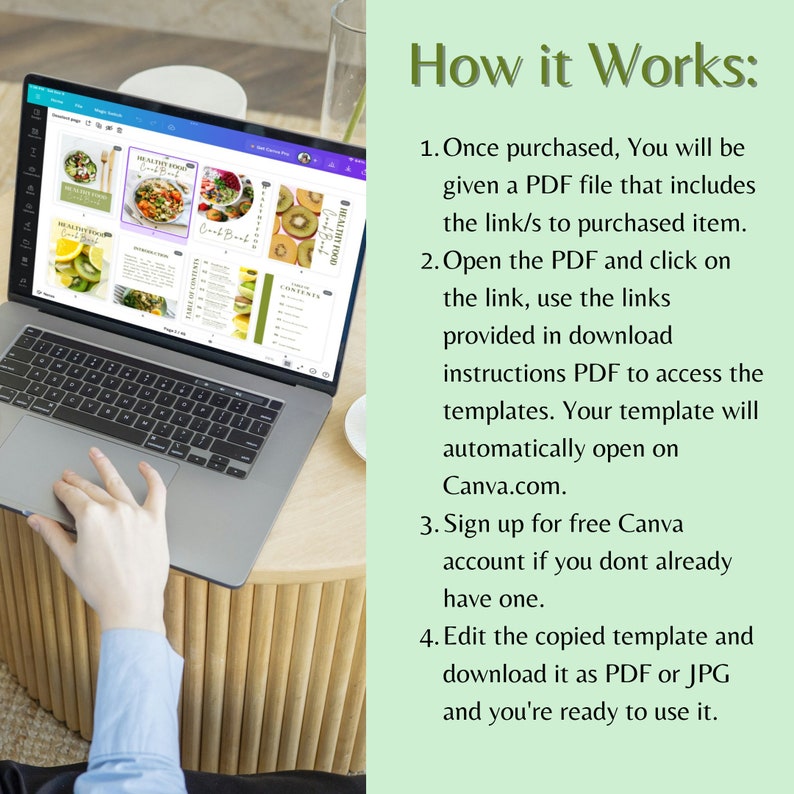 Cookbook Template | Editable Recipe Book Template | Healthy Cookbook ...