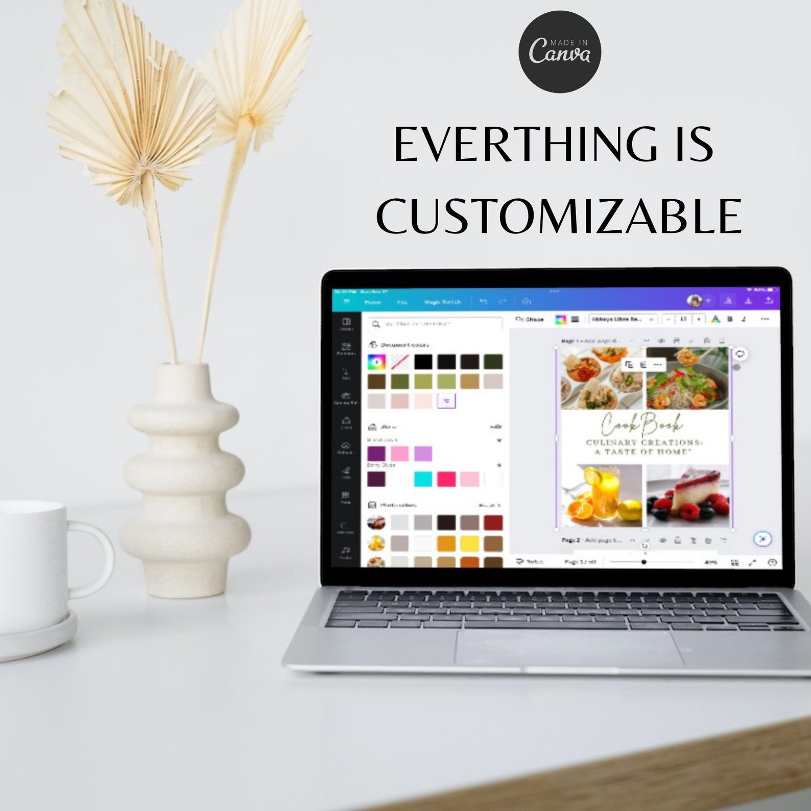 Cookbook Template, Green Recipe Book Template, Printable Recipe Ebook ...