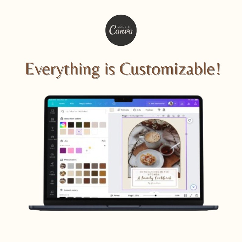 Cookbook Template | Family Recipe Book Template | Editable Recipe Ebook ...