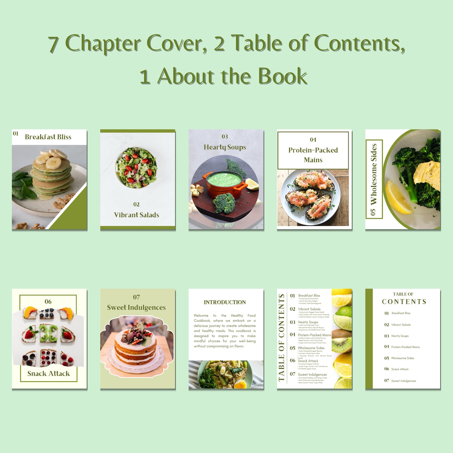Cookbook Template | Editable Recipe Book Template | Healthy Cookbook ...