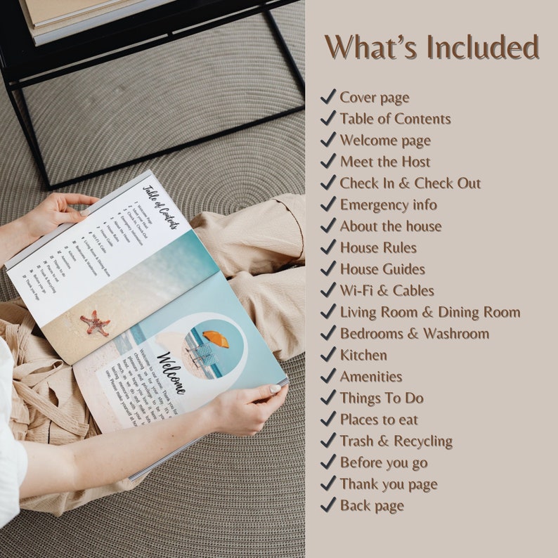 Airbnb Beach Vacation Rental Welcome Book Template , Short Term Rental ...