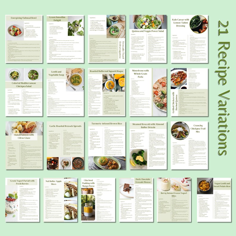 Cookbook Template | Editable Recipe Book Template | Healthy Cookbook ...