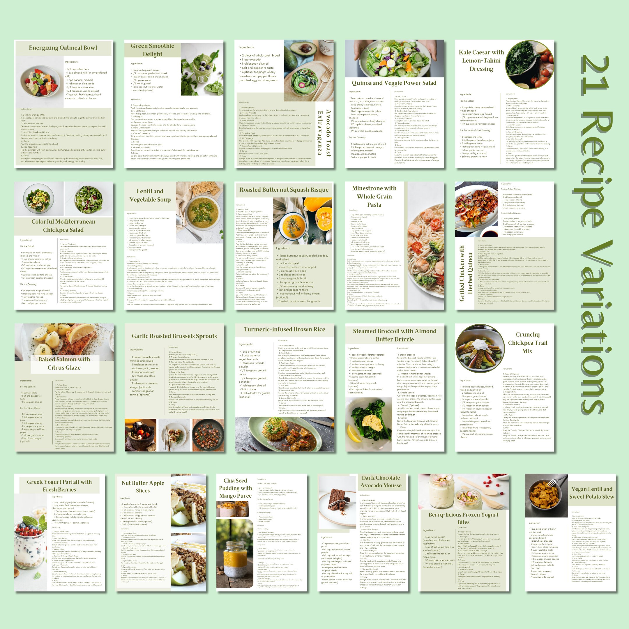 Cookbook Template | Editable Recipe Book Template | Healthy Cookbook ...