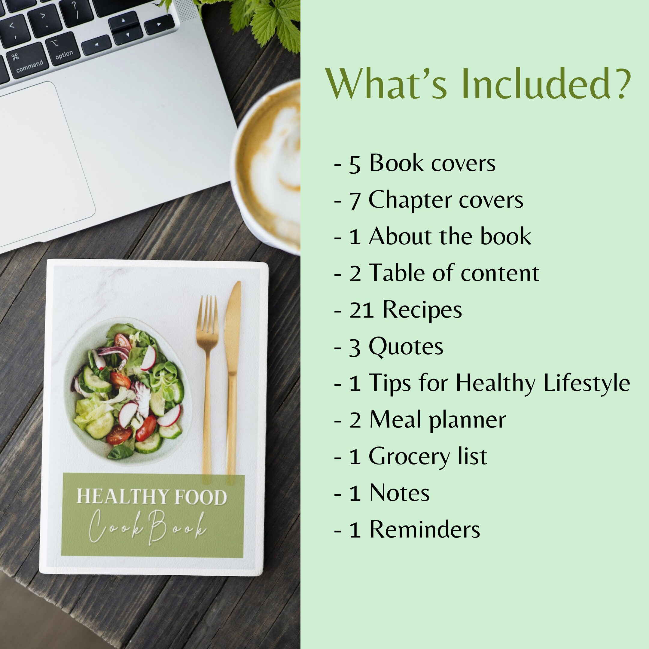 Cookbook Template | Editable Recipe Book Template | Healthy Cookbook ...