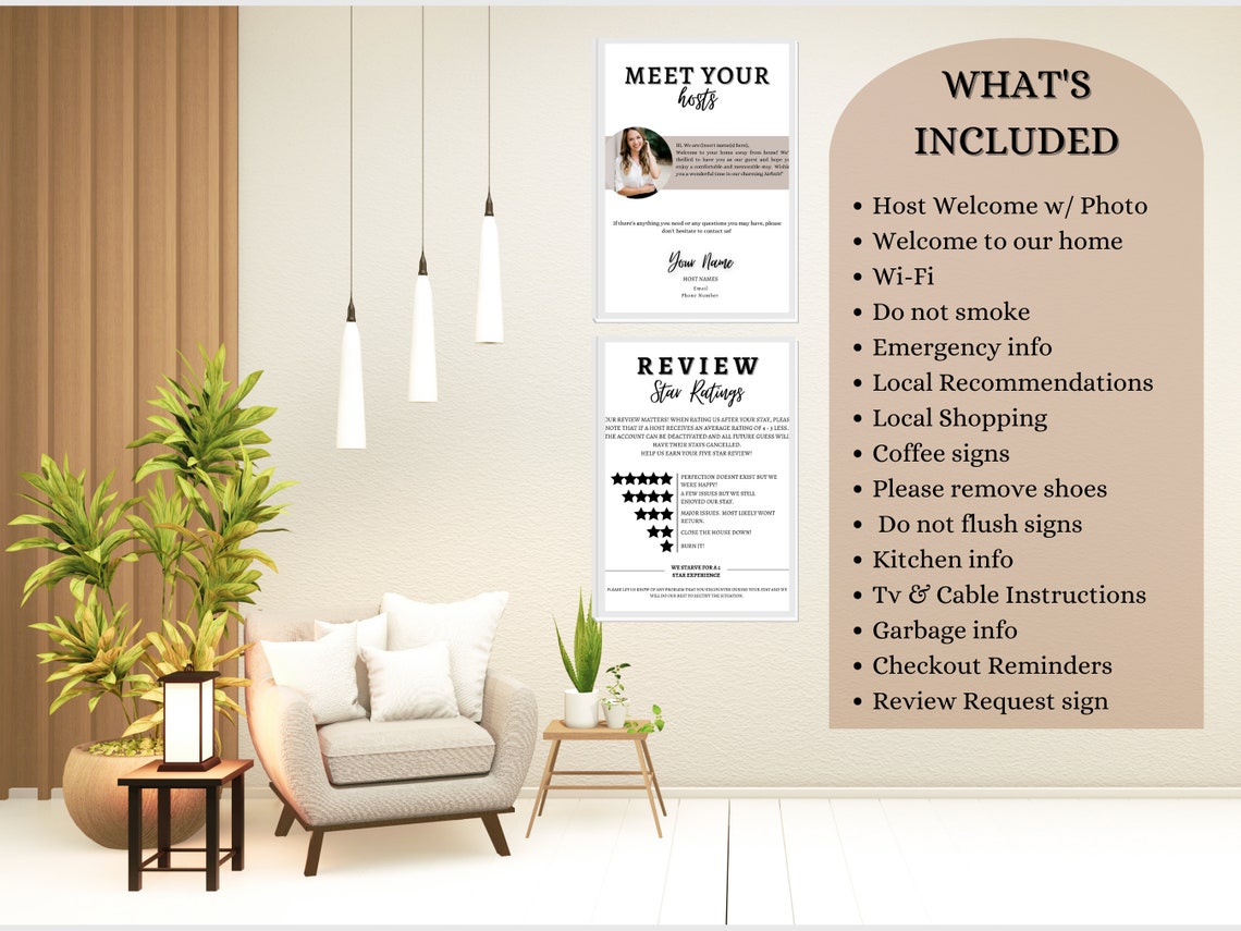 Airbnb Signs Bundle, Airbnb House Signs, Airbnb Welcome Sign, Airbnb ...