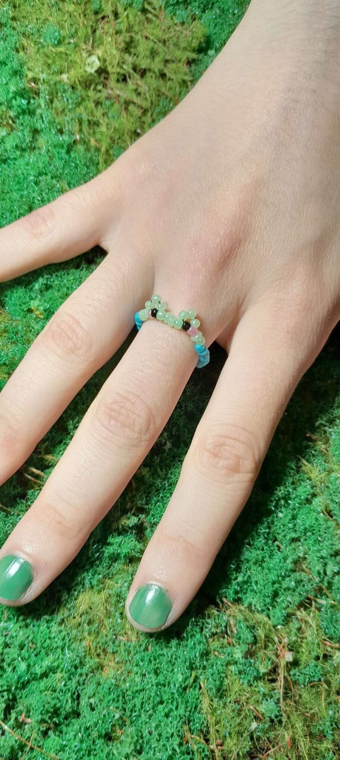 Beaded Frog Ring - Etsy