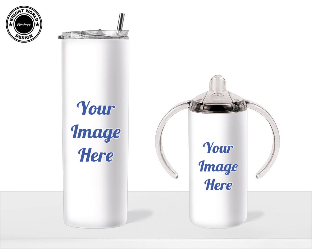 Tumbler and Sippy Cup Mockup | Transparent PNG | 20oz Tumbler | 12oz ...