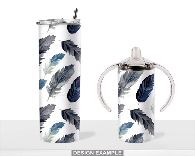 Tumbler and Sippy Cup Mockup Transparent PNG 20oz Tumbler 12oz Sippy ...