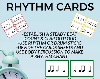 Rhythm Music Flash Cards. Vocalize-clap-count. Digital Basic Duration ...