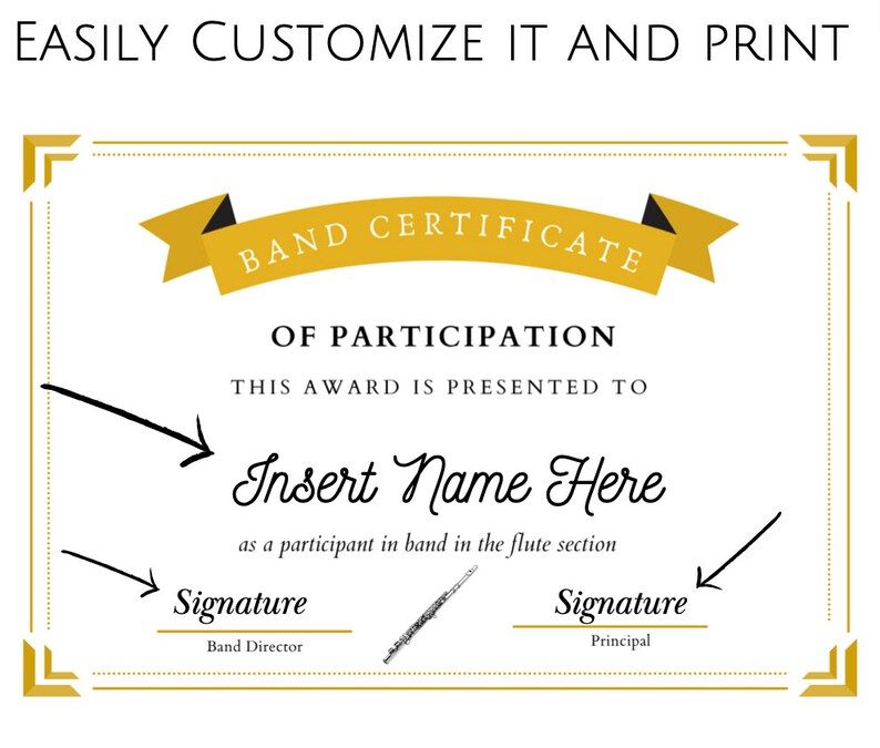 Band Editable Certificates! Mega Pack-21 Certificates: Woodwind, Brass ...