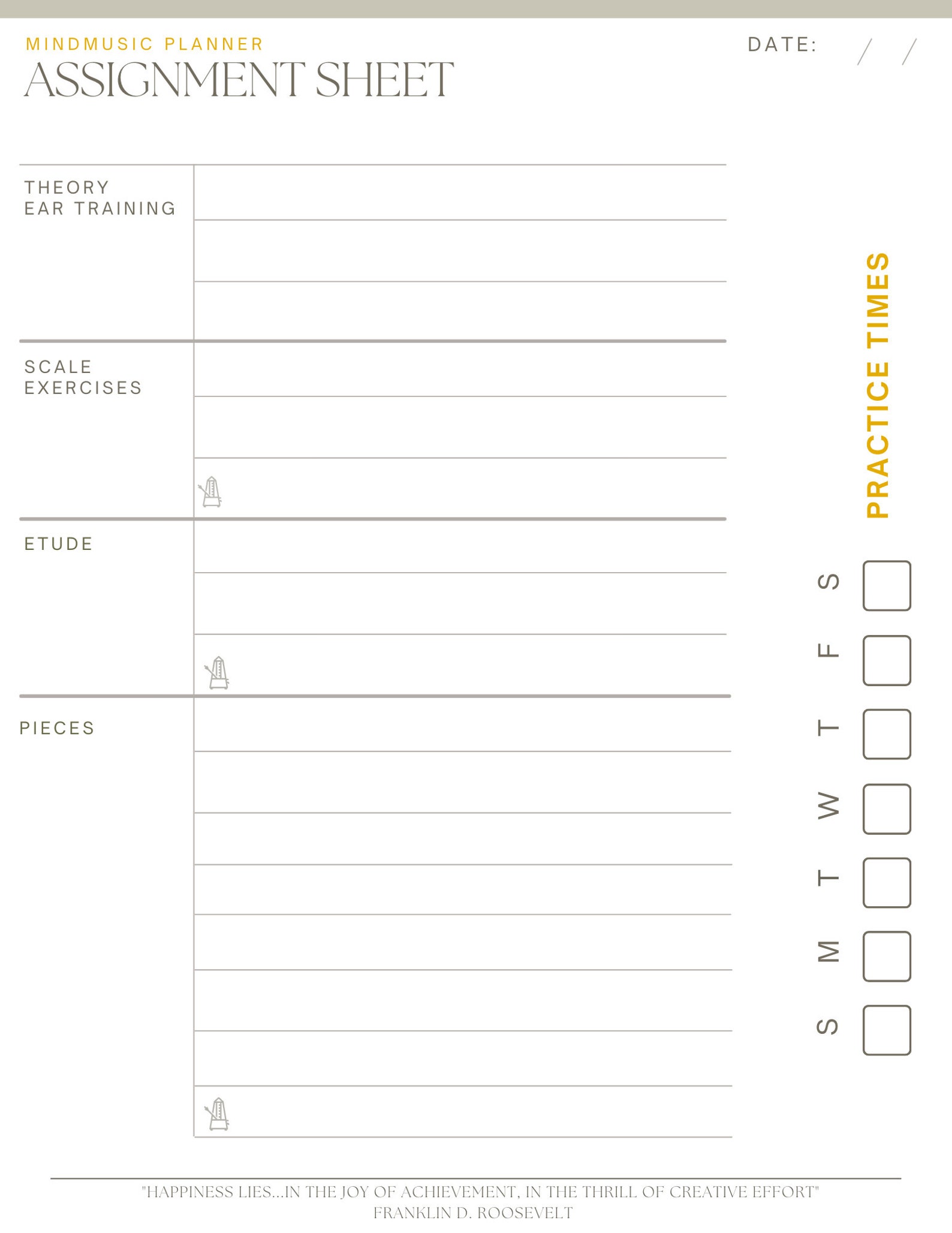 Music Digital Planner, New Sheet and New Covers, Monthly Assignment ...