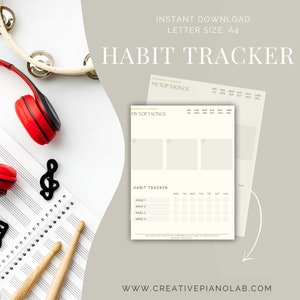 Music Habit Tracker, Assignment Sheet, Practice Tracker, Music Teacher ...