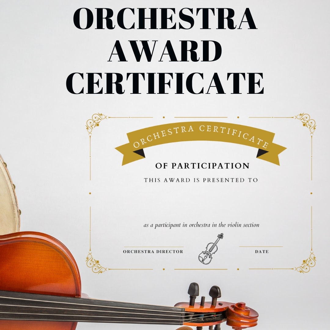 Orchestra Editable Certificate! Mega Pack-5 Certificates: Violin, Viola ...