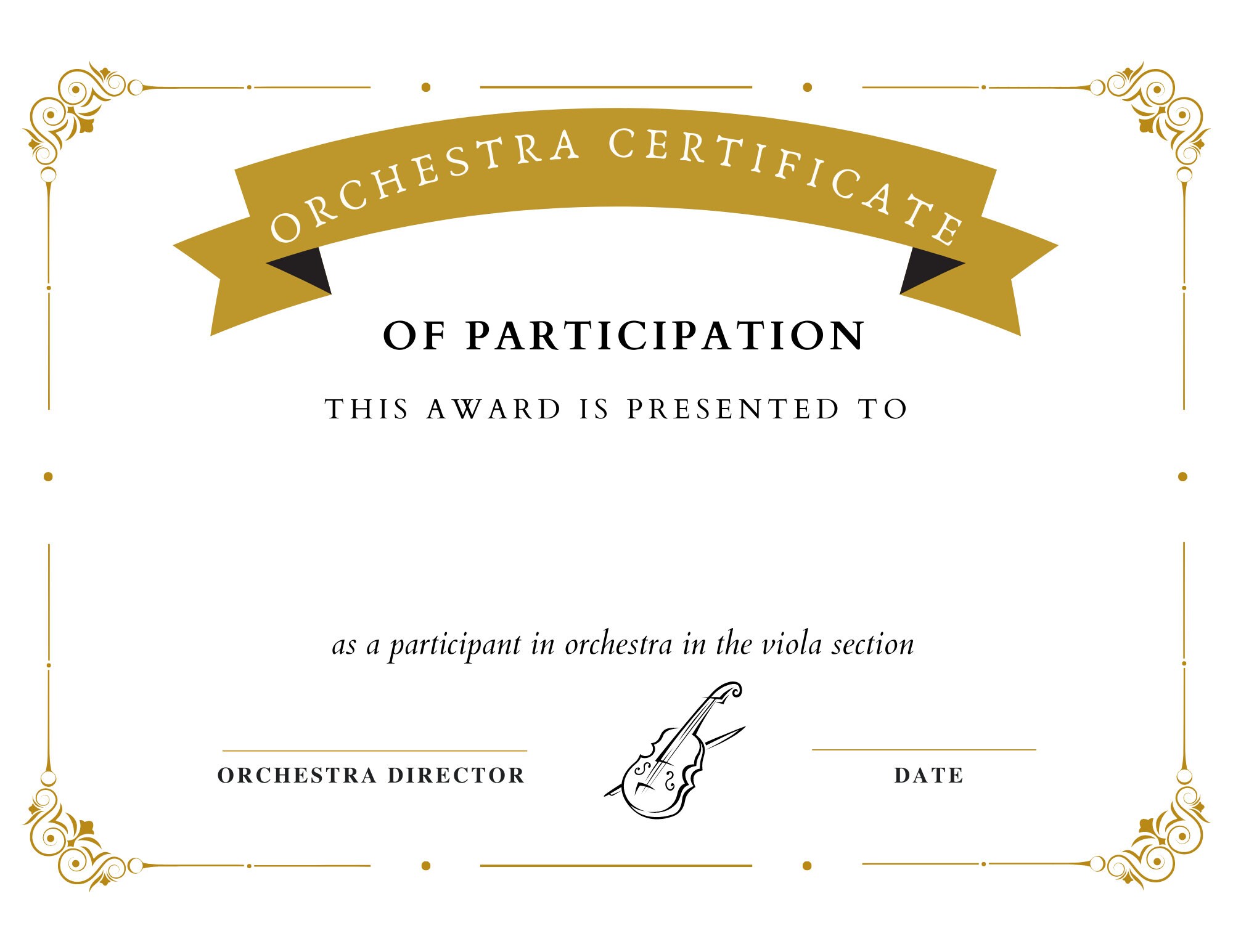 Orchestra Editable Certificate! Mega Pack-5 Certificates: Violin, Viola ...