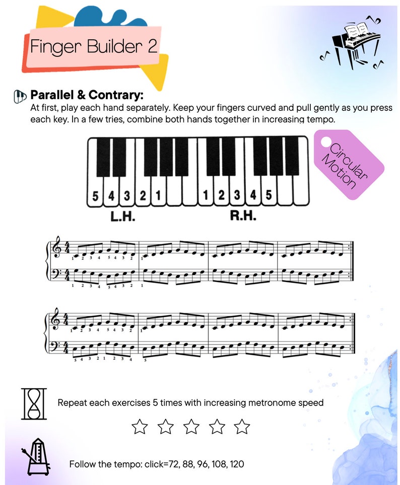 Piano Beginner Exercises - Etsy
