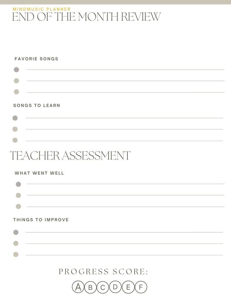 Music Digital Planner, New Sheet and New Covers, Monthly Assignment ...