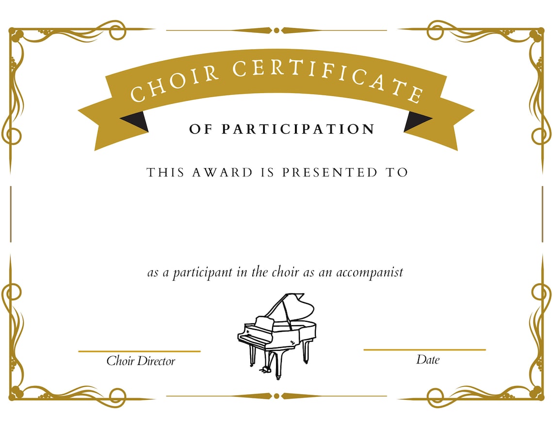 Chorus Fully EDITABLE Award Certificate Mega Pack-5 Certificates ...