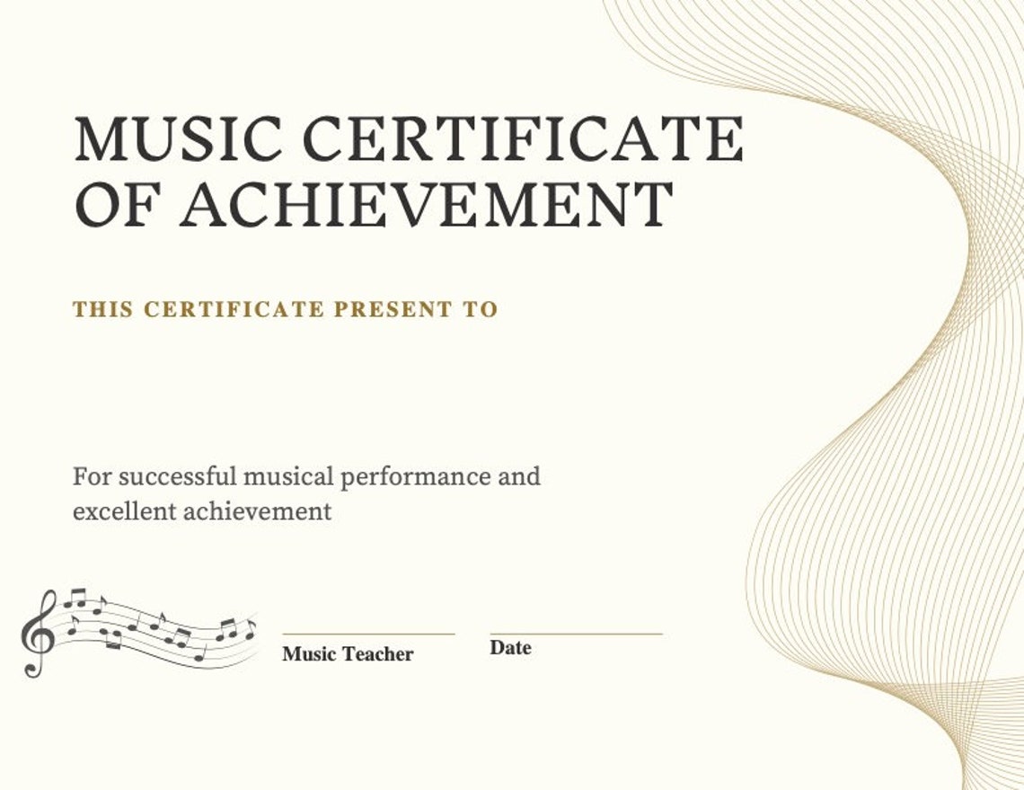 Music Certificates, Bundle, 3 Certificates, FULLY Editable, Achievement ...