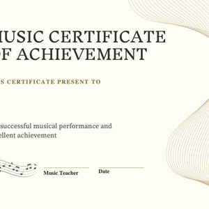 Music Certificates, Bundle, 3 Certificates, FULLY Editable, Achievement ...