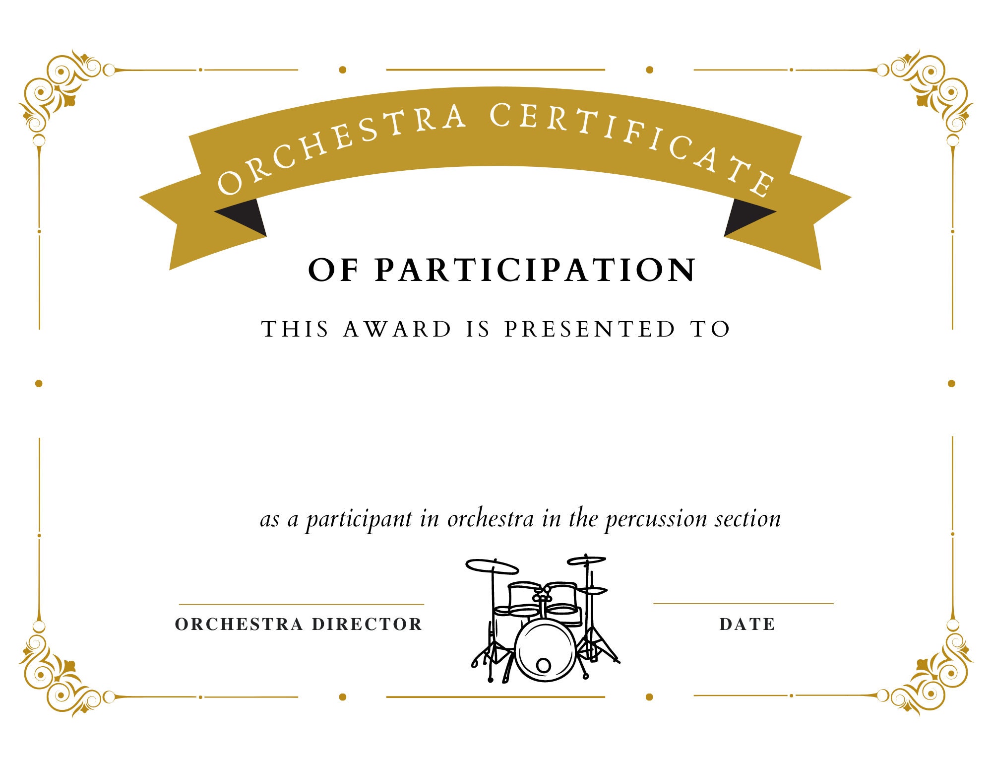 Orchestra Editable Certificate! Mega Pack-5 Certificates: Violin, Viola ...