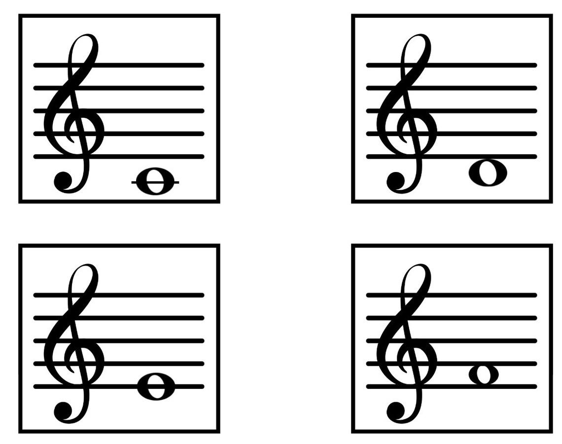 Music Notes Cards -two Sided-find a Note on a Keyboard and Identify It ...