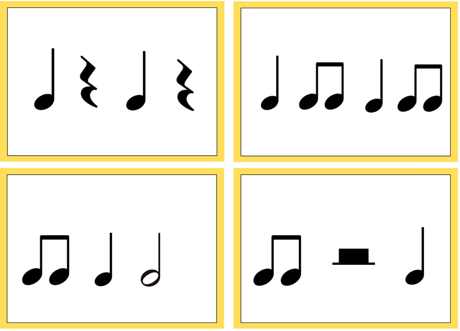 Rhythm Music Flash Cards. Elementary and Intermediate Skill Level, Clap ...