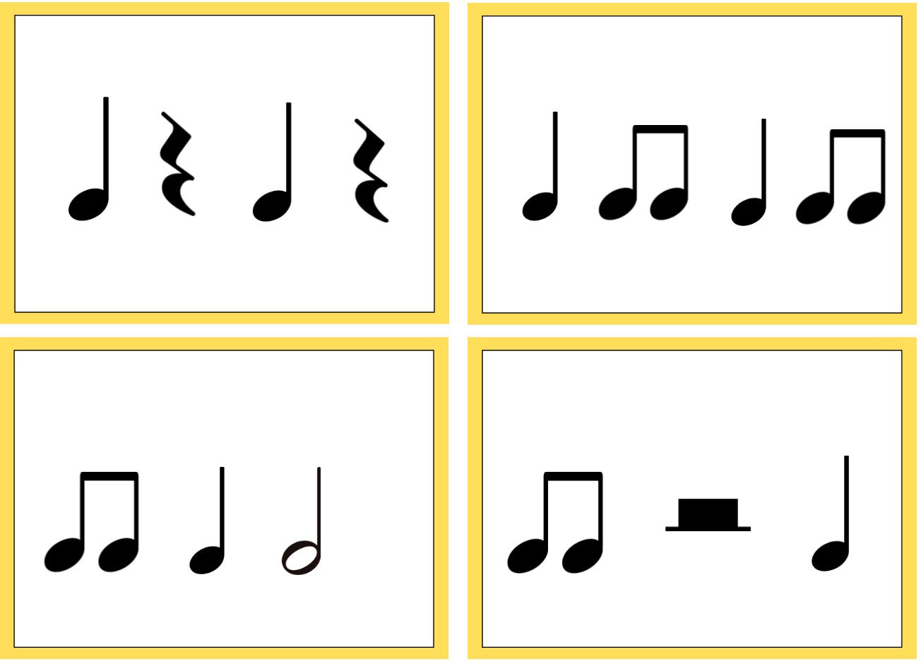 Rhythm Music Flash Cards. Elementary and Intermediate Skill Level, Clap ...