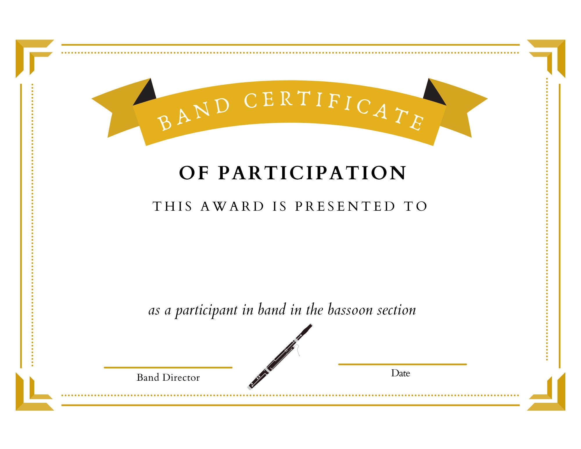 Band Editable Certificates Mega Pack-21 Certificates: Woodwind, Brass ...