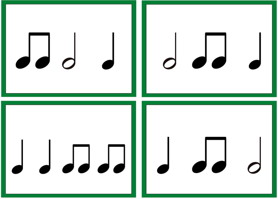 Rhythm Music Flash Cards. Elementary and Intermediate Skill Level, Clap ...