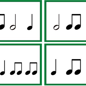 Rhythm Music Flash Cards. Elementary and Intermediate Skill Level, Clap ...