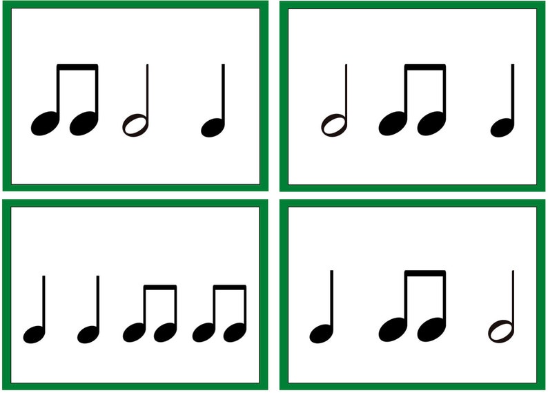 Rhythm Music Flash Cards. Elementary and Intermediate Skill Level, Clap ...