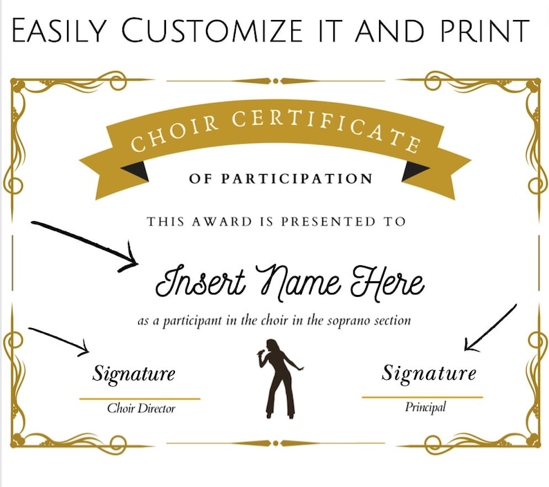 Chorus Editable Certificate Mega Pack-5 Certificates: Soprano, Alto ...