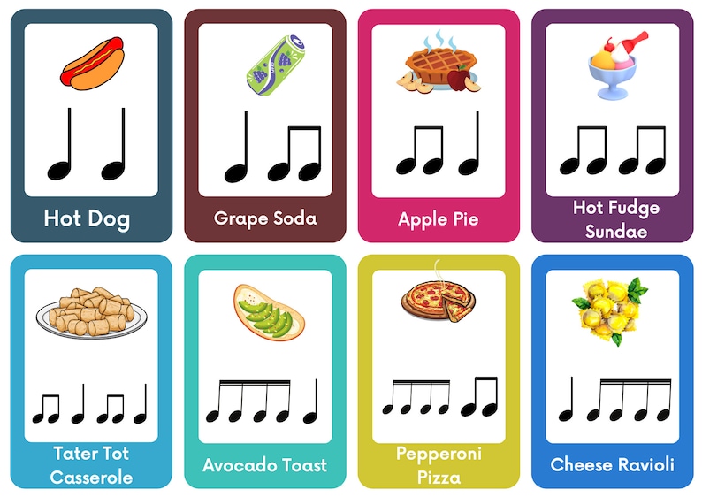Rhythm Music Flash Cards. Vocalize-clap-count. Digital Basic Duration ...