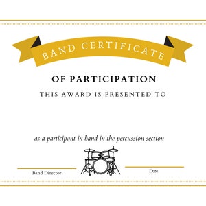 Band Editable Certificates! Mega Pack-21 Certificates: Woodwind, Brass ...