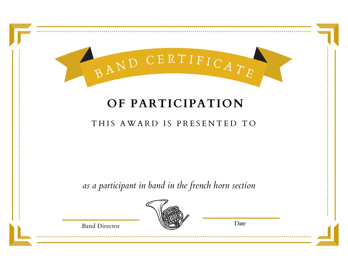 Band Editable Certificates Mega Pack-21 Certificates: Woodwind, Brass ...