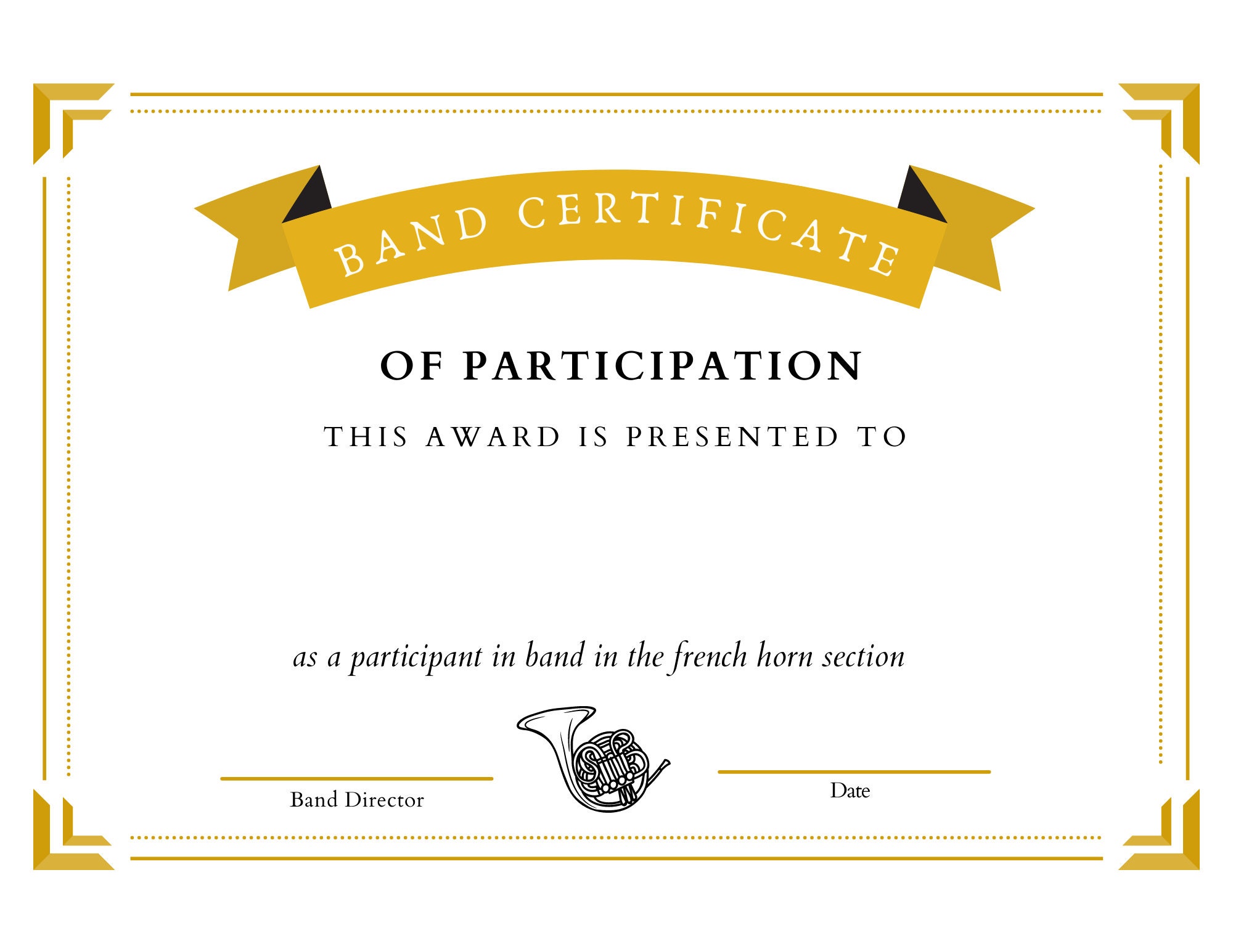 Band Editable Certificates Mega Pack-21 Certificates: Woodwind, Brass ...