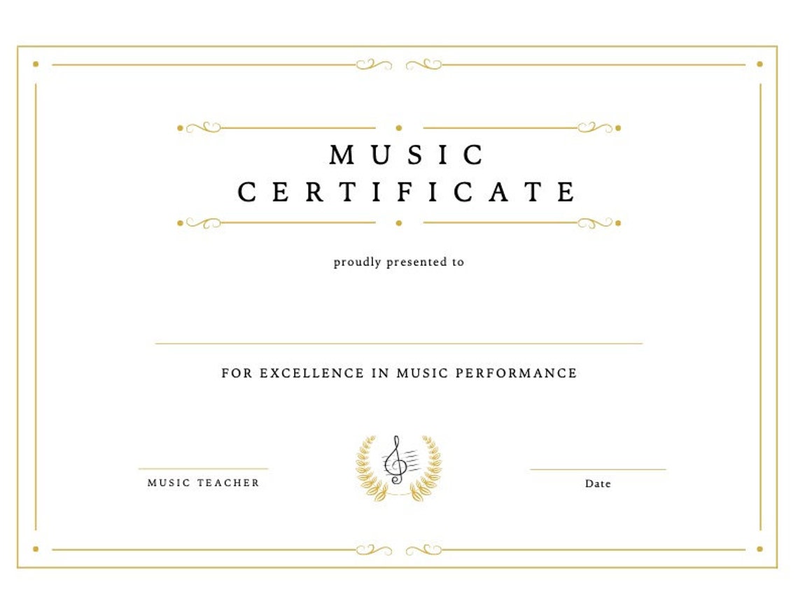 Music Certificates, Bundle, 3 Certificates, FULLY Editable, Achievement ...