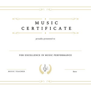 Music Certificates, Bundle, 3 Certificates, FULLY Editable, Achievement ...