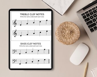 Music Sight Reading Practice PRINTABLE WORKSHEET - "word Detective ...