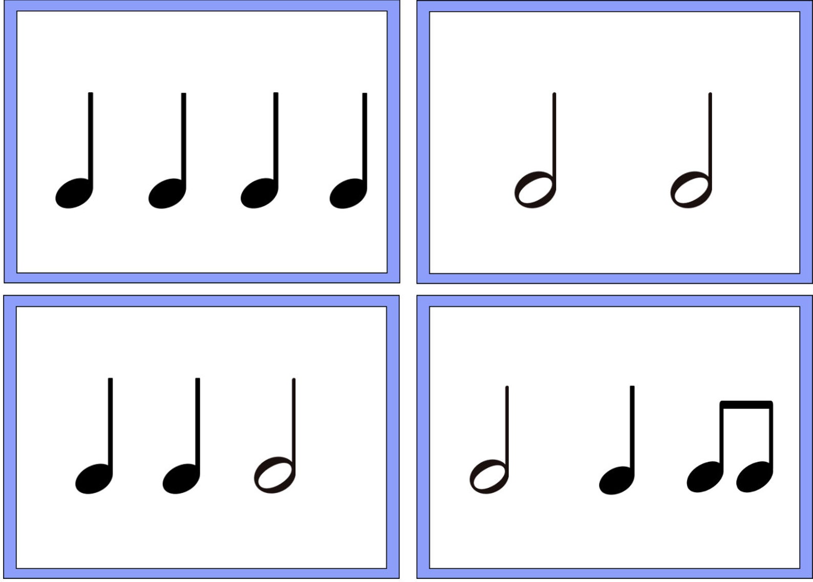 Rhythm Music Flash Cards. Elementary and Intermediate Skill Level, Clap ...
